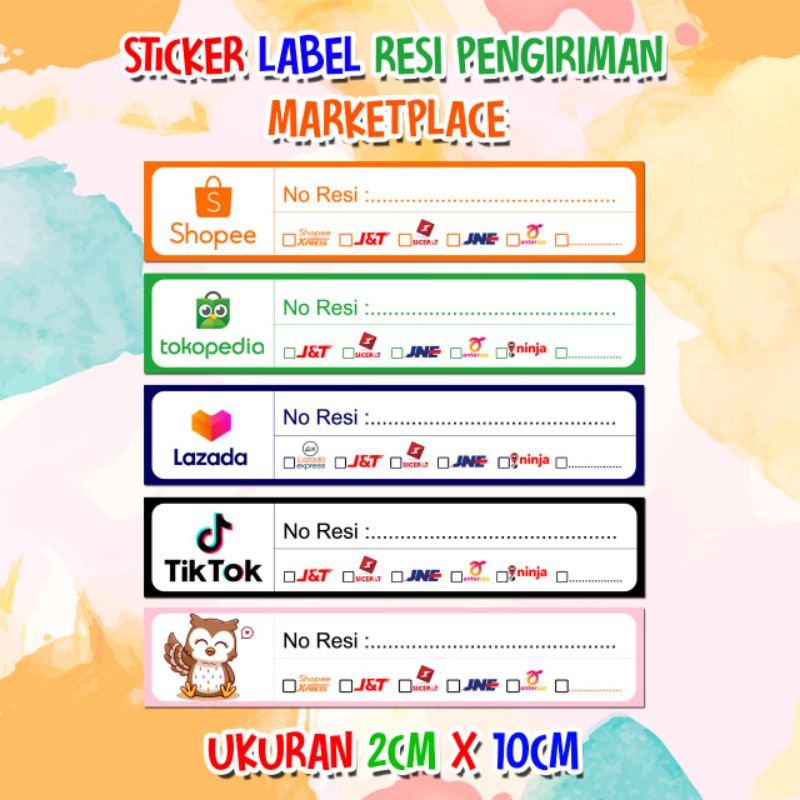 Jual Sticker Label Resi Pengiriman Marketplace | Shopee Indonesia