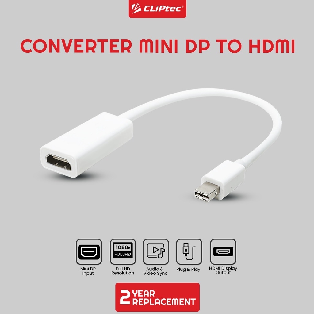Jual Converter Kabel DP Mini Display Port to Hdmi 1080p CLIPtec ...
