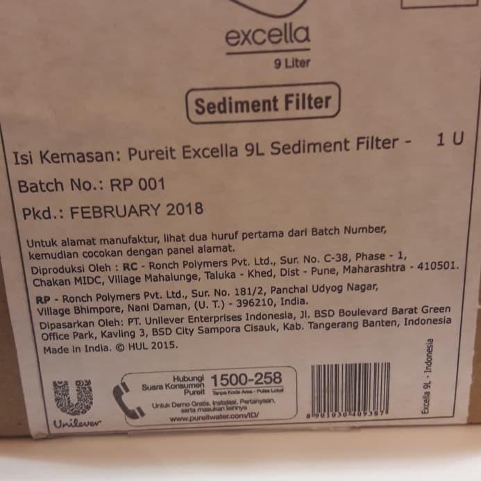 Jual SALE!!PUREIT EXCELLA MICRO FIBER MESH FILTER / PUREIT EXCELLA 9 L ...