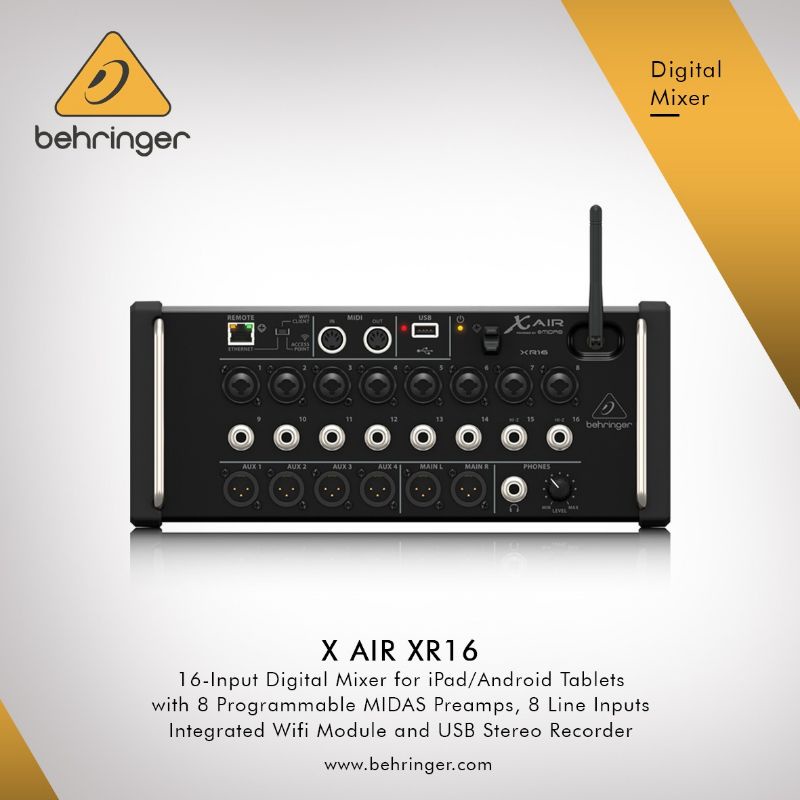 Jual Mixer Behringer X Air XR16 Garansi Resmi 1 Tahun Original ...