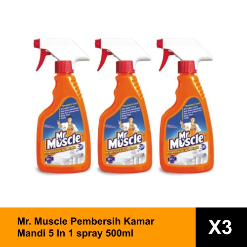 Jual Mr. Muscle Pembersih Kamar Mandi 5 In 1 spray 500 ml Triplepack | Shopee Indonesia