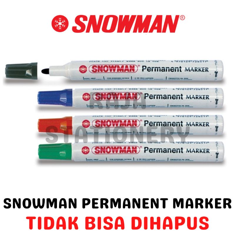 Jual SNOWMAN PERMANENT MARKER BLACK BLUE RED / SPIDOL PERMANEN SNOWMAN ...