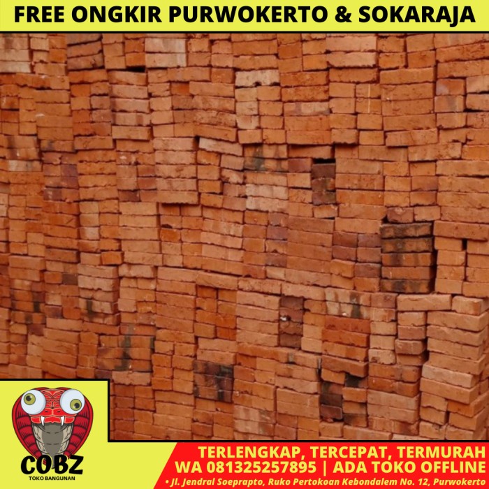 Jual 20 CM X 10 CM X 5 CM / NM BATU BATA MERAH JUMBO BESAR PER BIJI ...