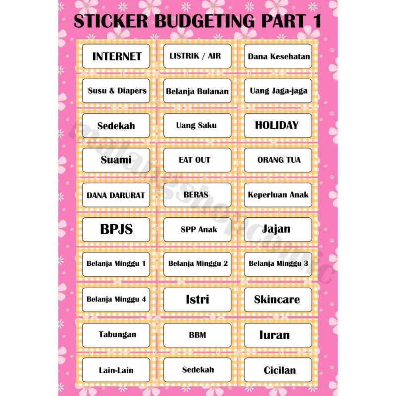 Jual STICKER BUDGETING PART 1 | Shopee Indonesia