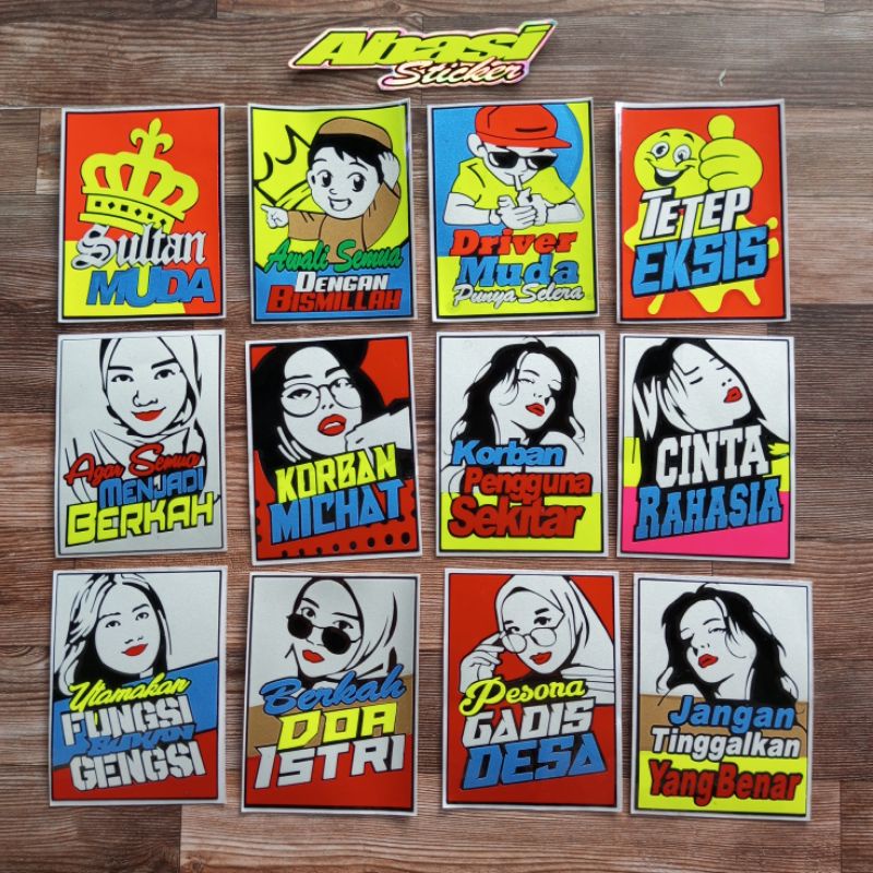 Jual STICKER CUTTING KATA_ KATA LUCU UNTUK FI MOTOR 8 X 6 | Shopee Indonesia