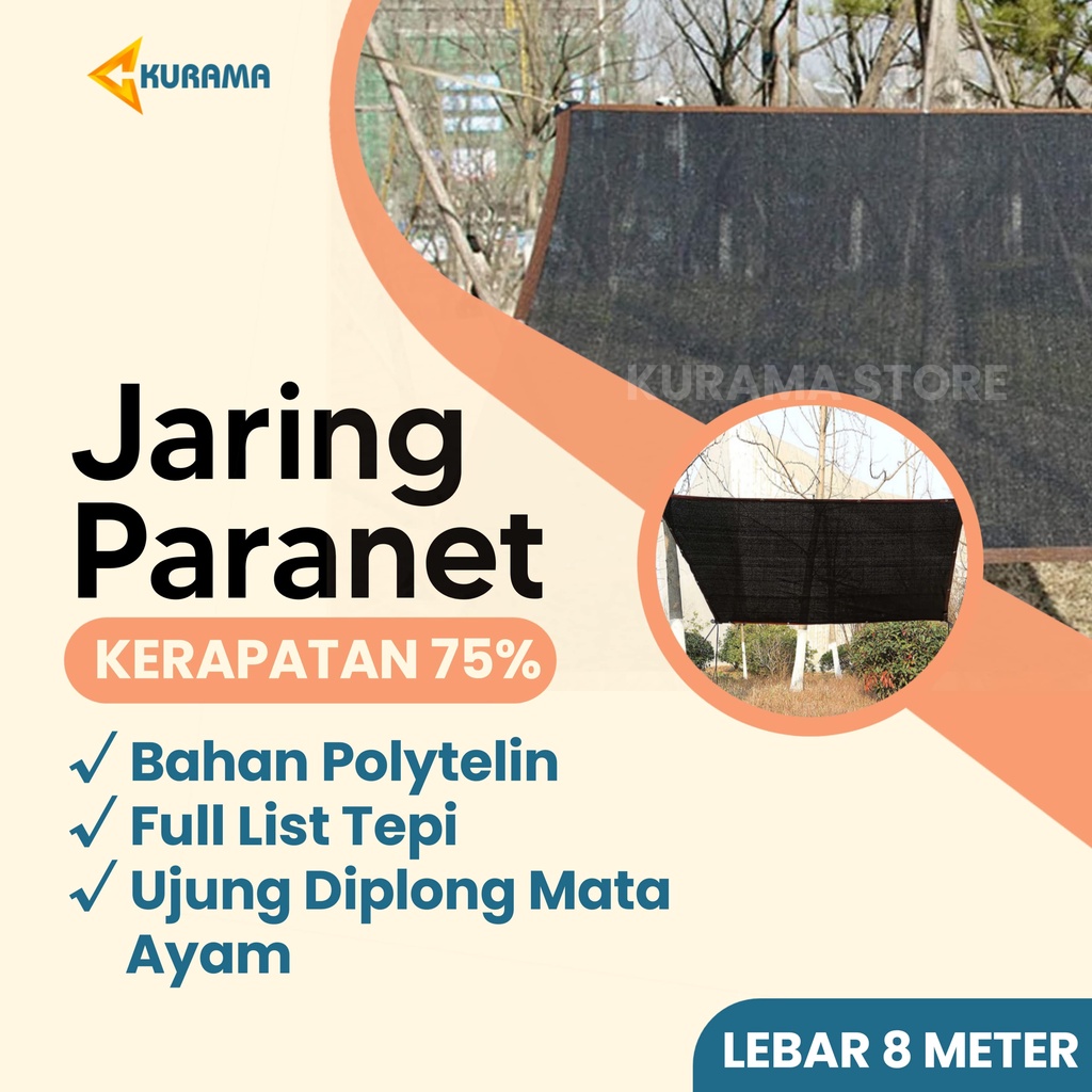 Jual Paranet 75 Lebar 8 Meter Jaring Tanaman Anti Panas Matahari ...
