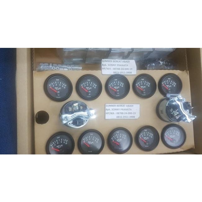 Jual Vdo Oil Pressure Indicator 0-10 Bar Diameter Gauge 52Mm - Genuine Asli Sku 1054 | Shopee ...
