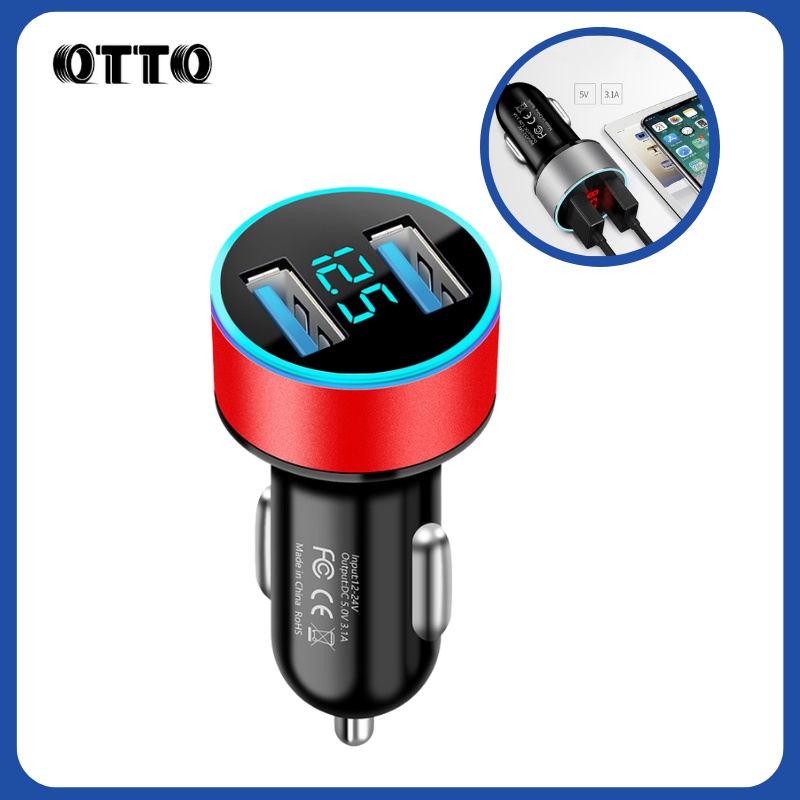 Jual [OTTO] Charger Mobil Car Charger Colokan Mobil 2 Ports 5V 3.1A ...