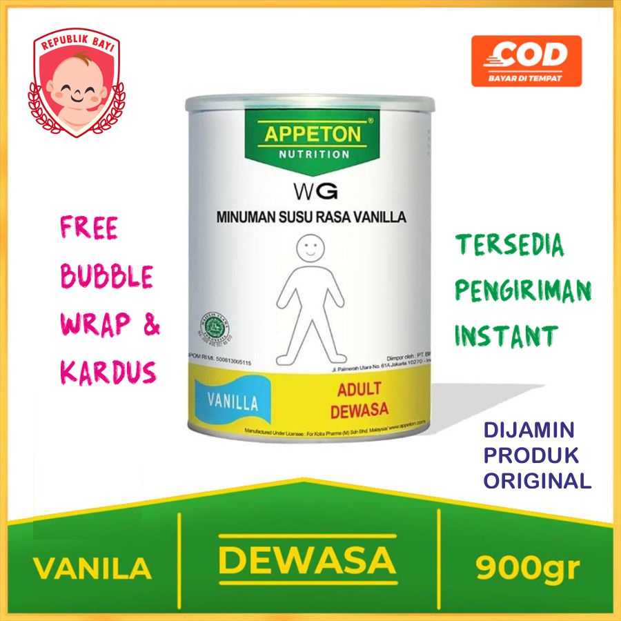 Jual Appeton Weight Gain Adult Dewasa Vanila Vanilla 900gr MURAH GRATIS ...