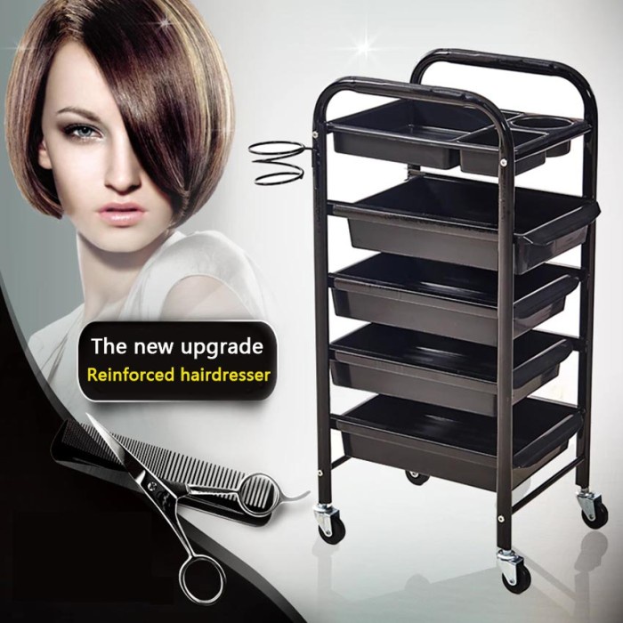 Jual Alat Potong Troli Salon 5 Susun Rak Dorong Salon Barber Troli Rak ...