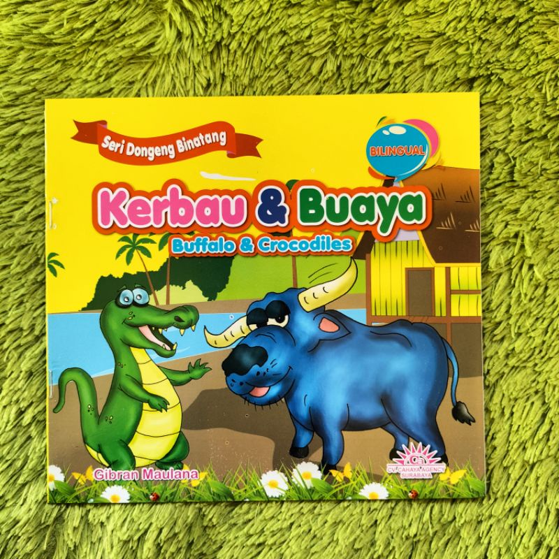 Jual ORIGINAL BUKU DONGENG CERITA ANAK SERI DONGENG BINATANG BILINGUAL KERBAU & BUAYA FULL ...