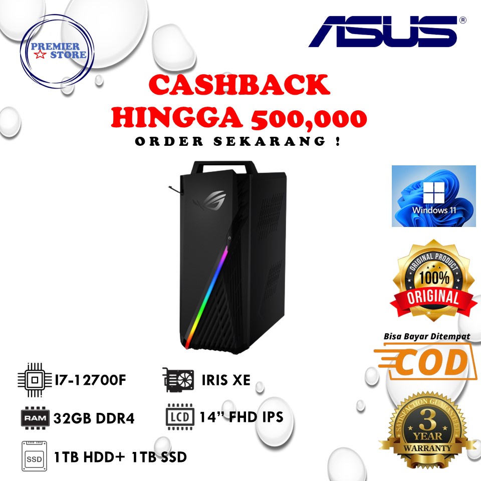 Jual PC ASUS ROG Strix G15CF 7F3113703W I7-12700F 32GB 1TB+1TB SSD ...