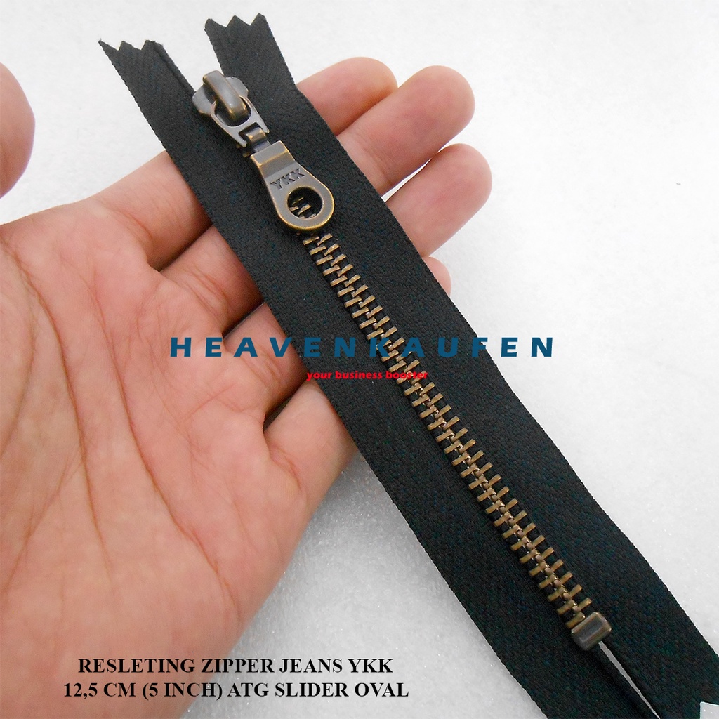 Jual Resleting Zipper YKK 12,5 cm Atau 5 inch Atg Bakar Slider Oval Donat Untuk Resleting Celana ...