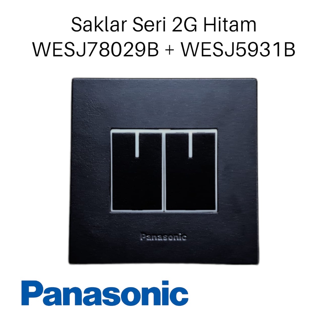Jual Panasonic Saklar Seri 2G Hitam WESJ78029 + WESJ5931 Style Matte ...