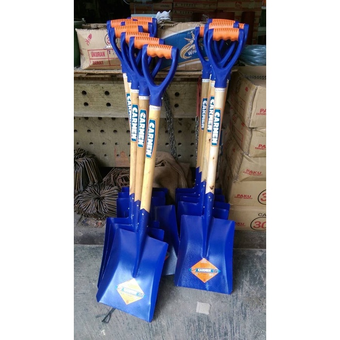Jual Sekop Sekop Skop Gagang Kayu Pasir Tanah Bangunan Biru Carmen ...
