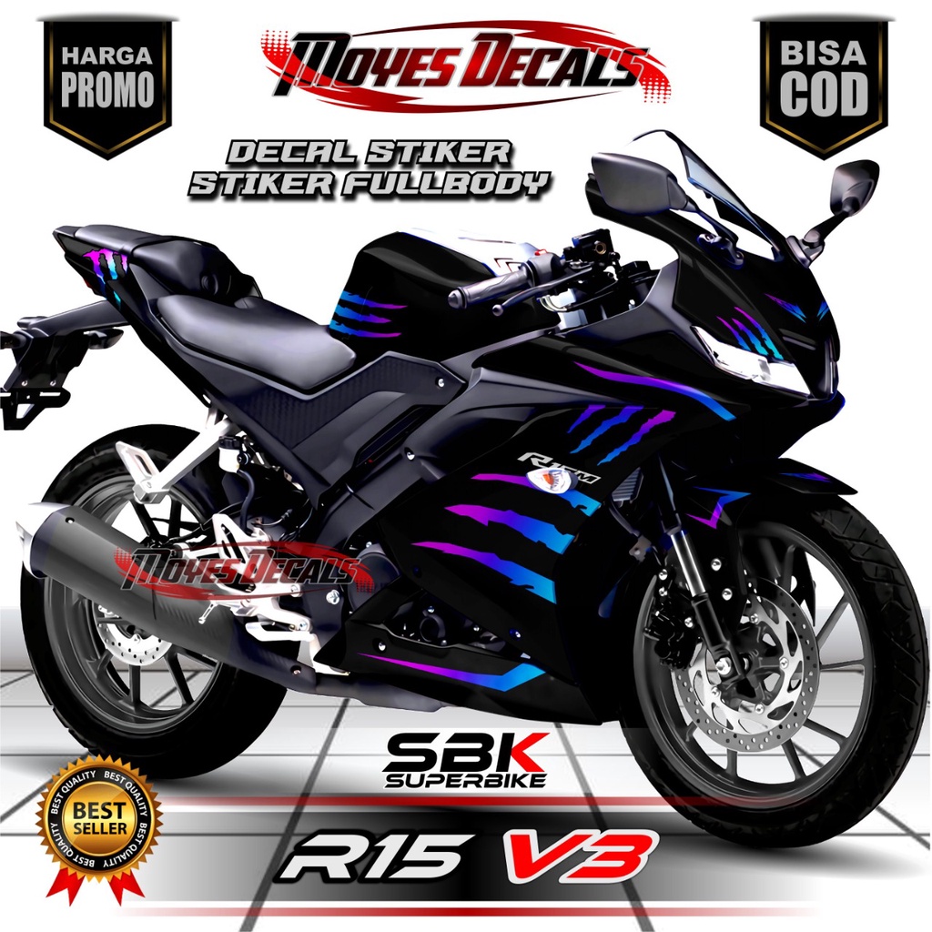 Jual Decal R15 V3 Stiker R15 V3 New Decal Motor r15 v3 Decal Yamaha R15 ...