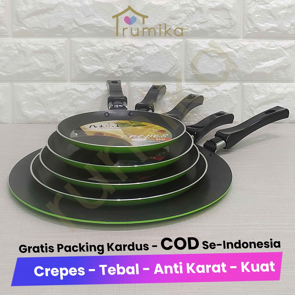 Jual Crepes Pan / Wajan Teflon Datar Gagang / Crepes Maker Kulit Lumpia ...