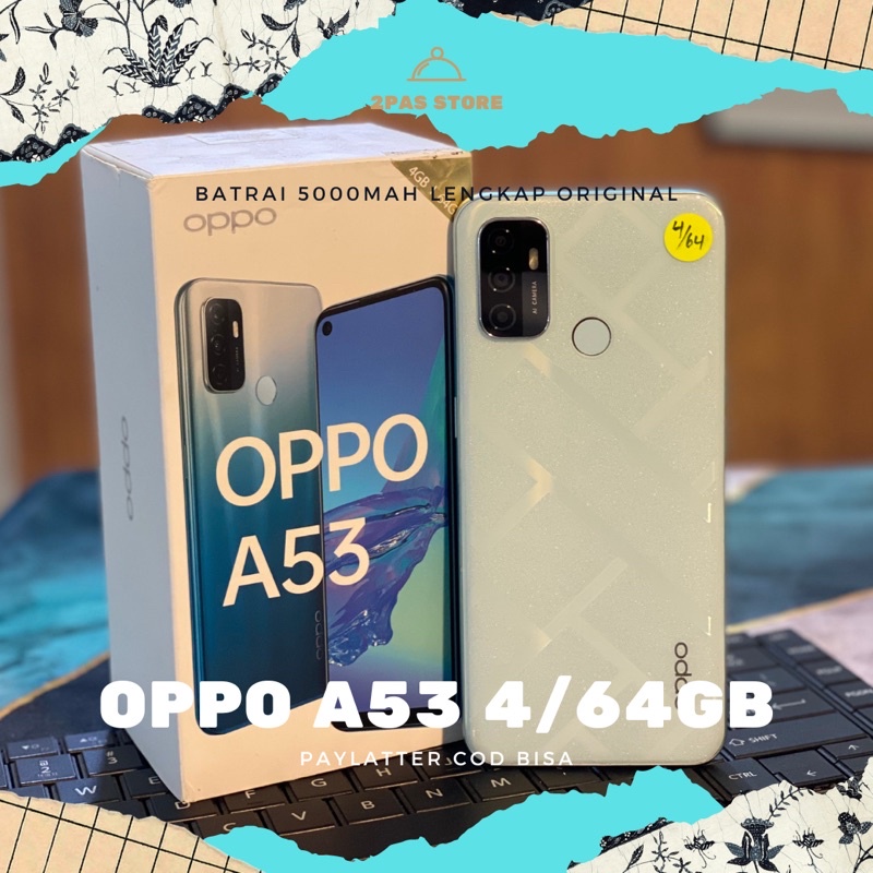 Jual Oppo a53 4/64gb resmi lengkap murah (Second) | Shopee Indonesia