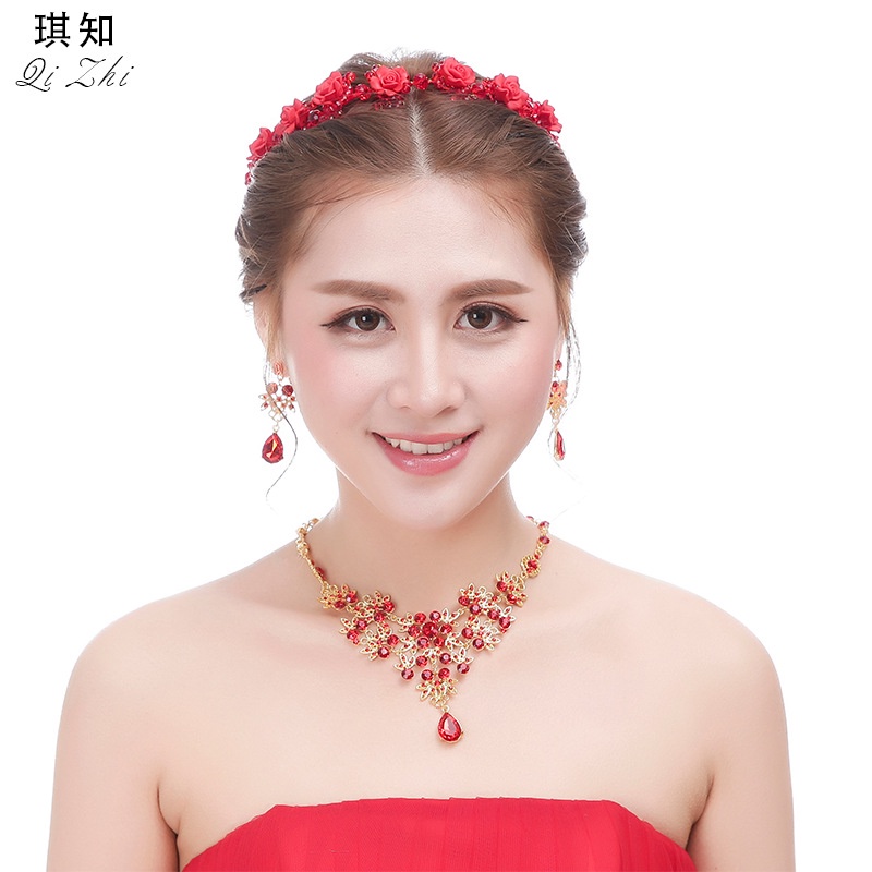 Jual Anting Kalung Set Ruby Red Silver Pernikahan Elegant Model Kerajaan | Shopee Indonesia