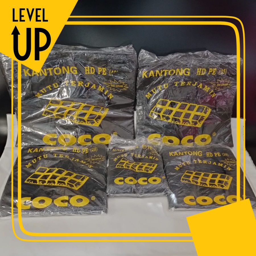 Jual KANTONG PLASTIK HITAM TEBAL HD PE MUTU TERJAMIN COCO UKURAN 17, 24 ...