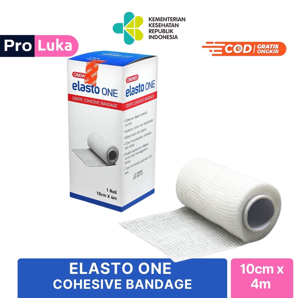 Jual Elasto One Onemed 10cm x 4m Verban Elastis Cohesive Bandage, Crepe Bandage, Elastoone ...