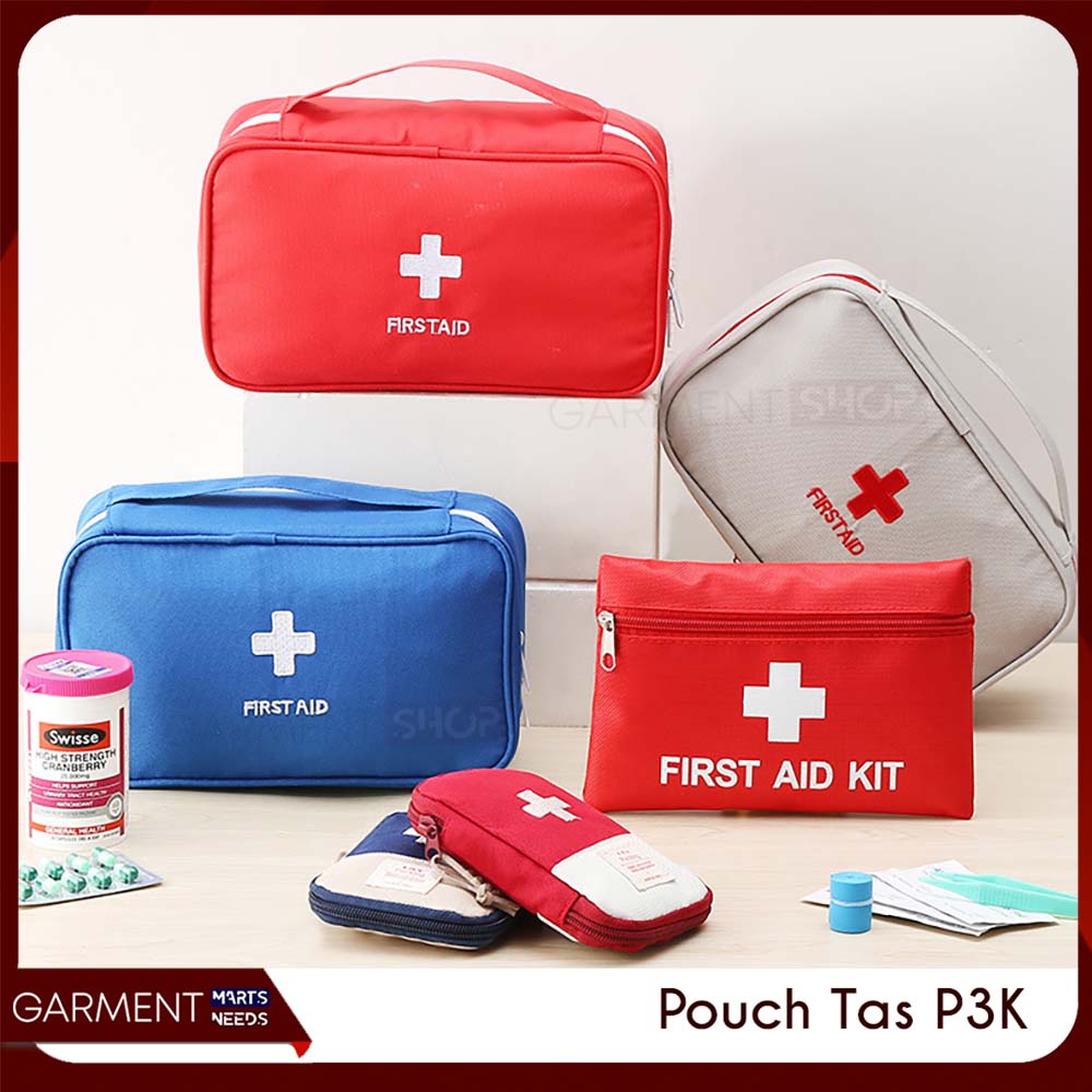 Jual Tas P3K Pouch Dompet First Aid Kit Merah Kotak Obat Organizer ...