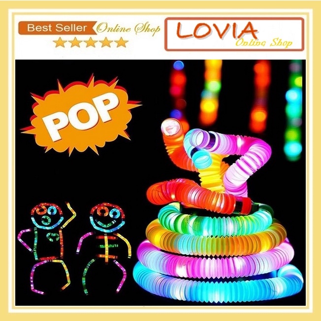 Jual LED Light Up Pop Tube Fidget Toys Mainan Anak Dengan Nyala LED ...