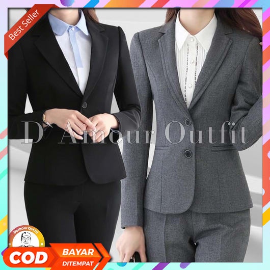 Jual One Set Blazer Wanita Korean Style Jas Kantor Import 2022 Baju ...