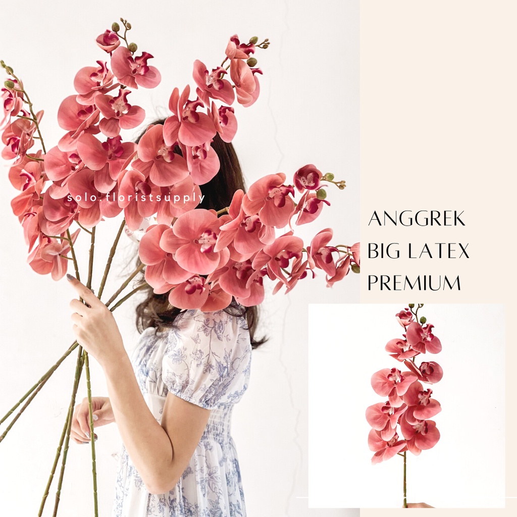 Jual BIG ANGGREK LATEX PREMIUM X9 ARTIFICIAL FLOWER SILK ORCHID FLOWER ...