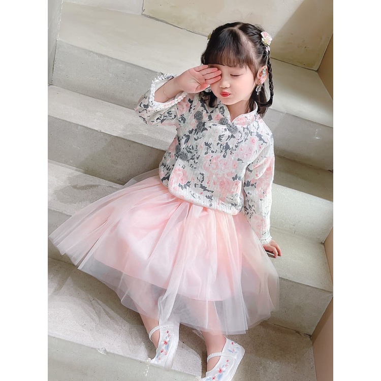 Jual Setelan rok tutu baju imlek cheongsam set lengan panjang anak ...