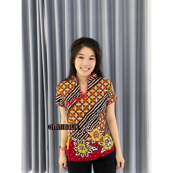 Jual ATASAN CHEONGSAM BATIK KATUN - OMNIBATIK (PEONY BLOUSE) | Shopee ...