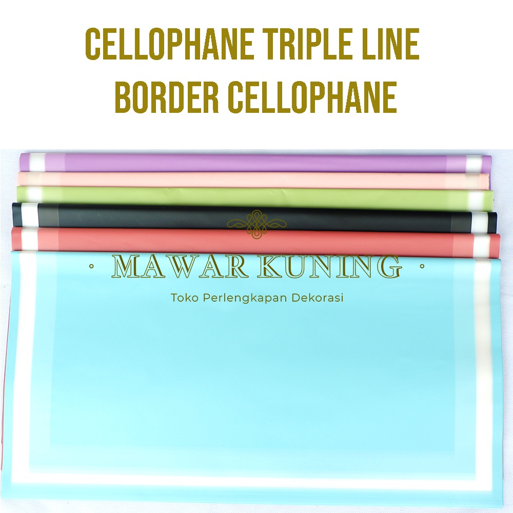 Jual [ 20 Lembar ] Cellophane Triple Line Border - AYWF | Shopee Indonesia
