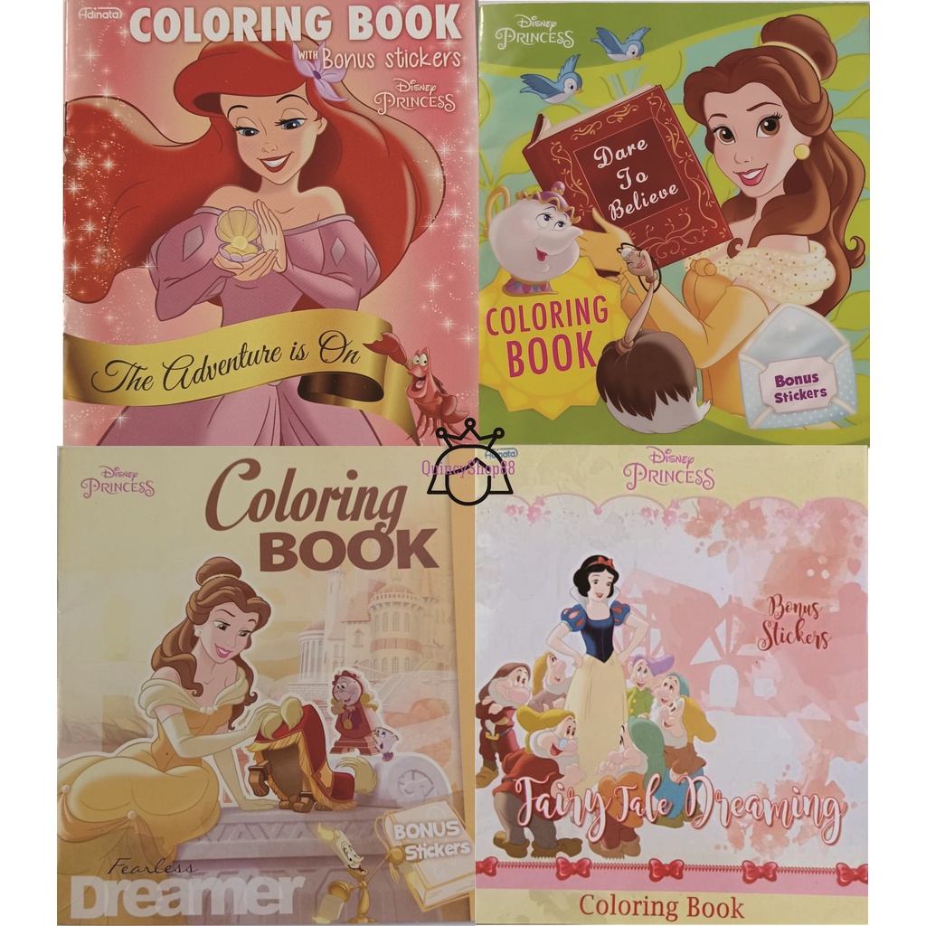 Jual Buku Mewarnai/Coloring Book Disney Princess Belle, Snow White ...