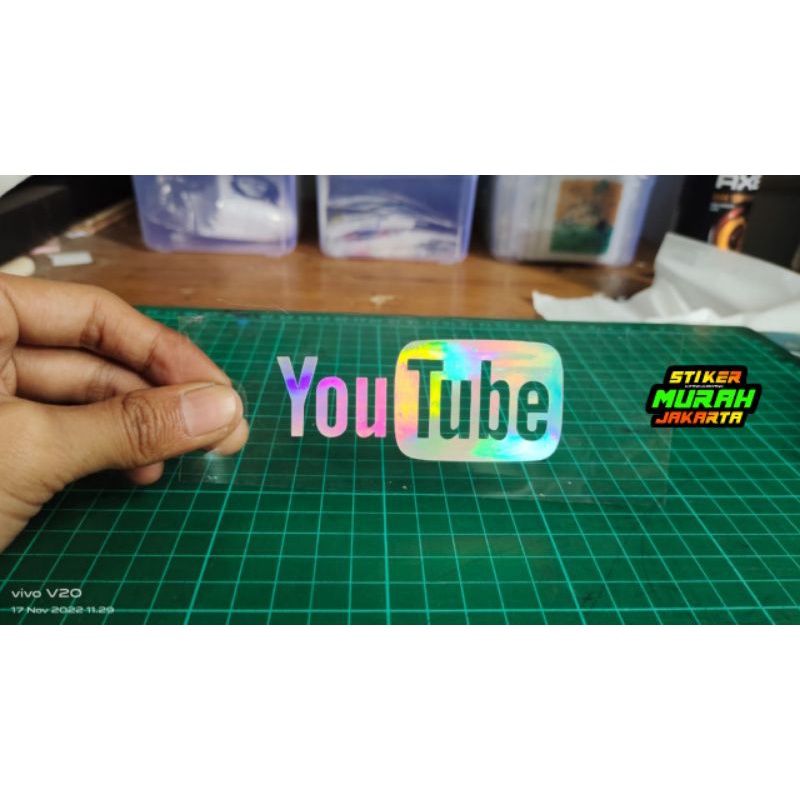 Jual STIKER YOUTUBE 2 STICKER CUTTING TRANSPARAN LOGO DLL | Shopee ...