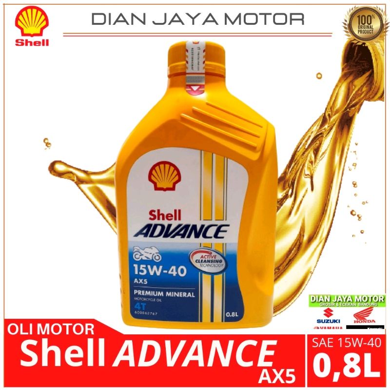 Jual SHELL ADVANCE AX5 SAE 15W-40 OLI MESIN SHELL KUNING 800ML | Shopee ...