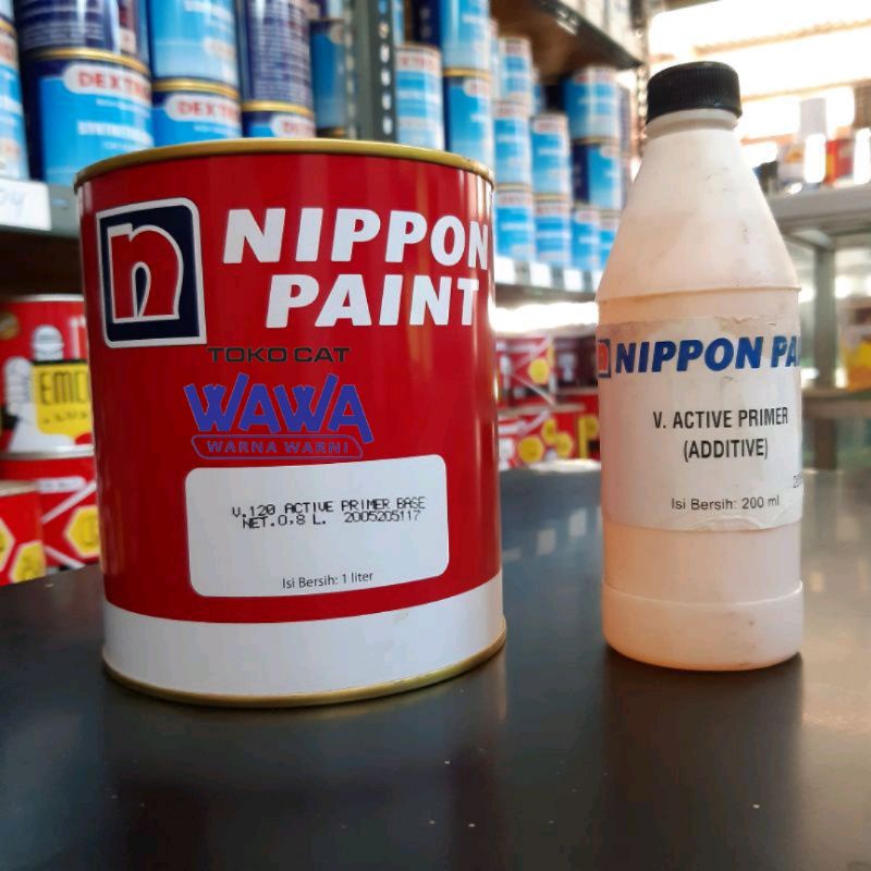Jual cat dasar Nippon Paint Vinilex 120 active primer etching 1liter warna hijau cat dasar ...