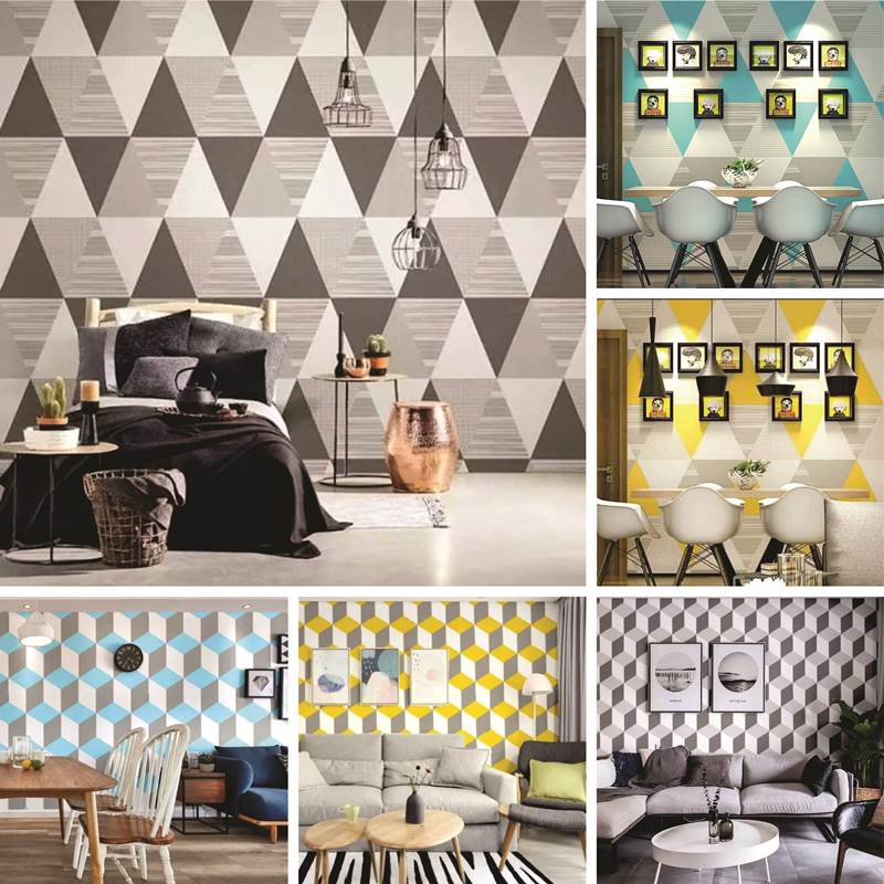 Jual Wallpaper Sticker Dinding Motif Minimalis Prisma Kubus Aesthetic ...
