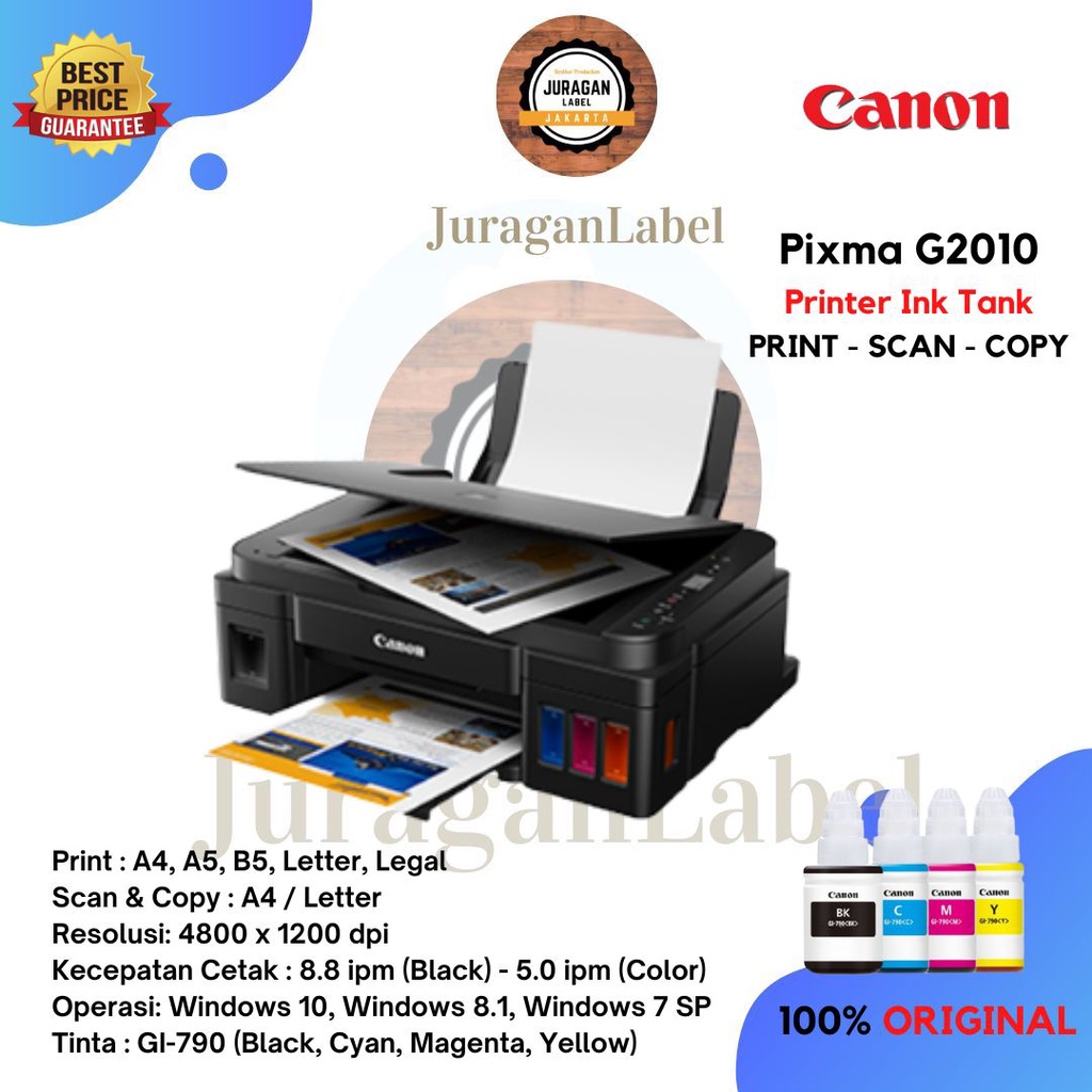 Jual CANON Pixma G2010 Ink Tank AIO Print Scan Copy Garansi Resmi ...