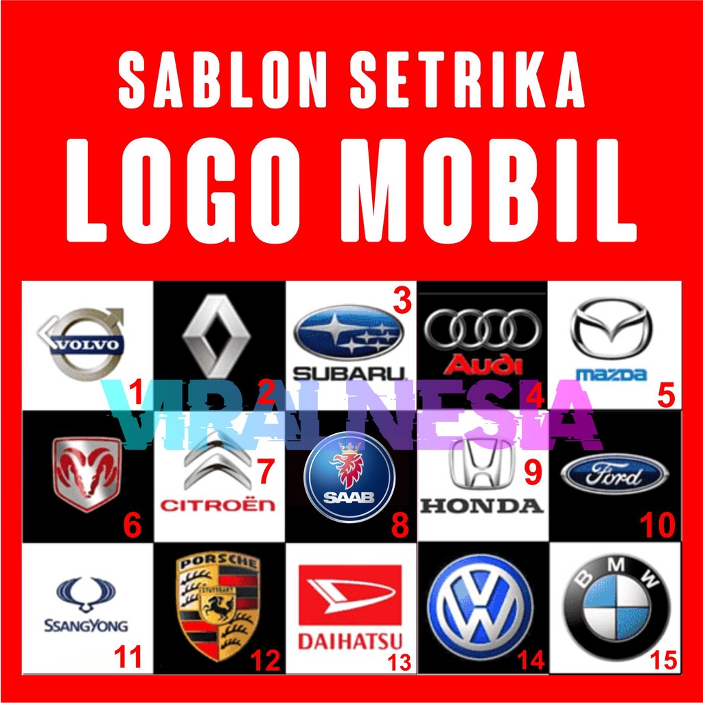 Jual Sablon Setrika Logo Mobil - VIRALNESIA | Shopee Indonesia