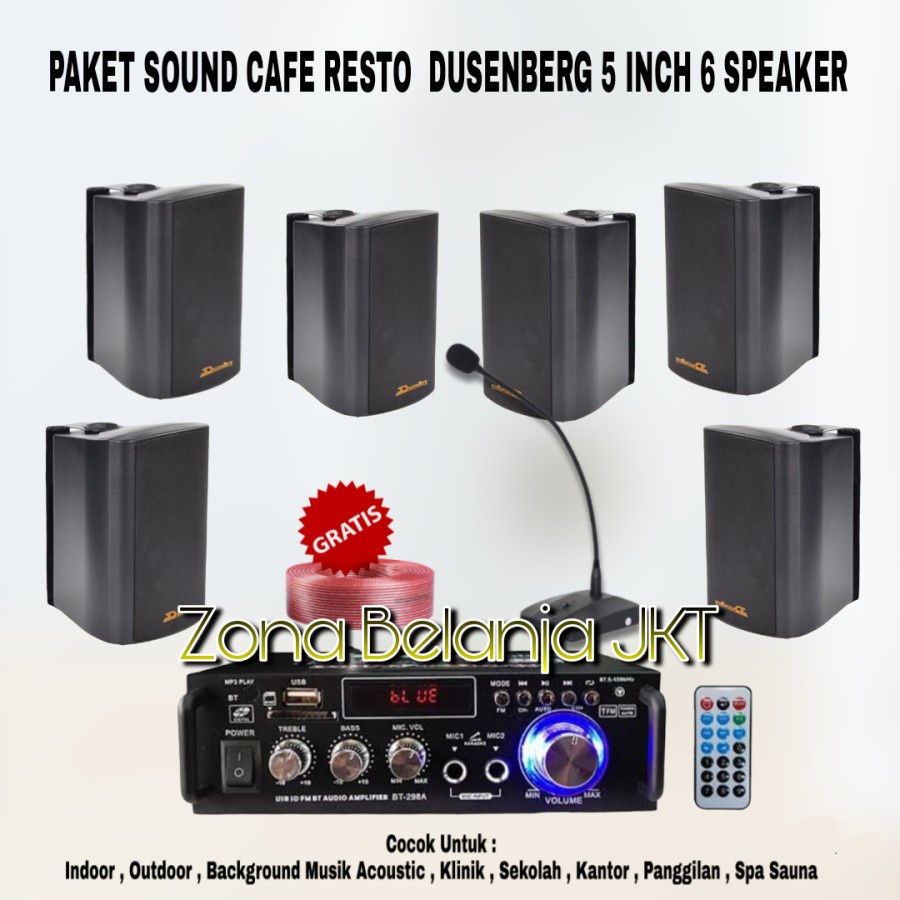 Jual PAKET SOUND SYSTEM CAFE RESTO PANGGILAN SPEAKER DUSENBERG 5 INCH 6 ...