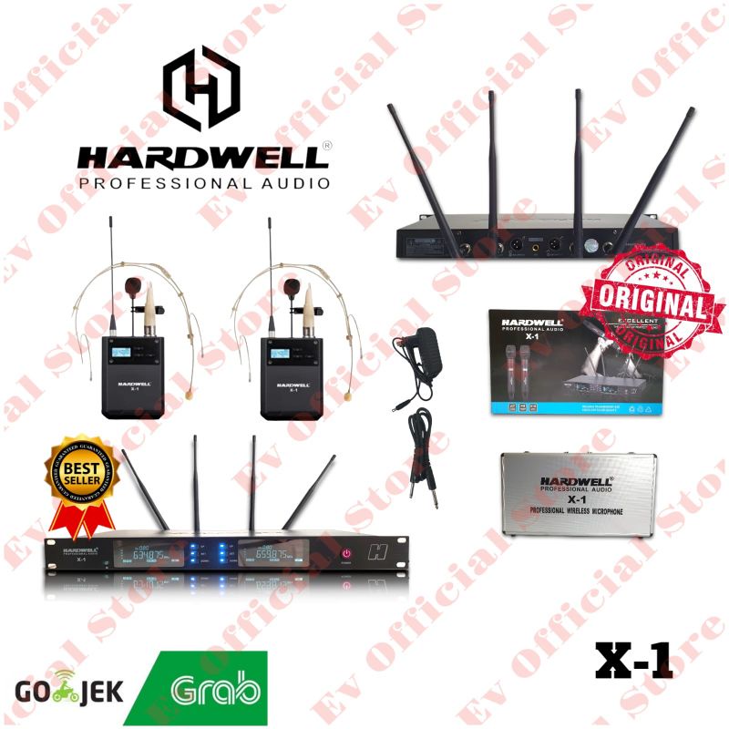 Jual Mic Wireless Hardwell X1 / X 1 Double Mic Clip On + Mic Headset ...