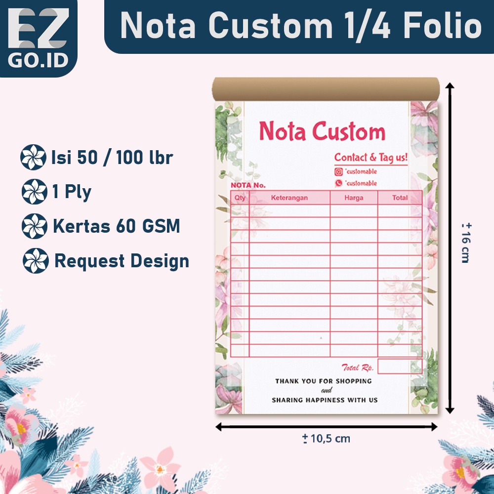 Jual CETAK BUKU NOTA OLSHOP CUSTOM 1 PLY - PEMBELIAN PENJUALAN | Shopee ...