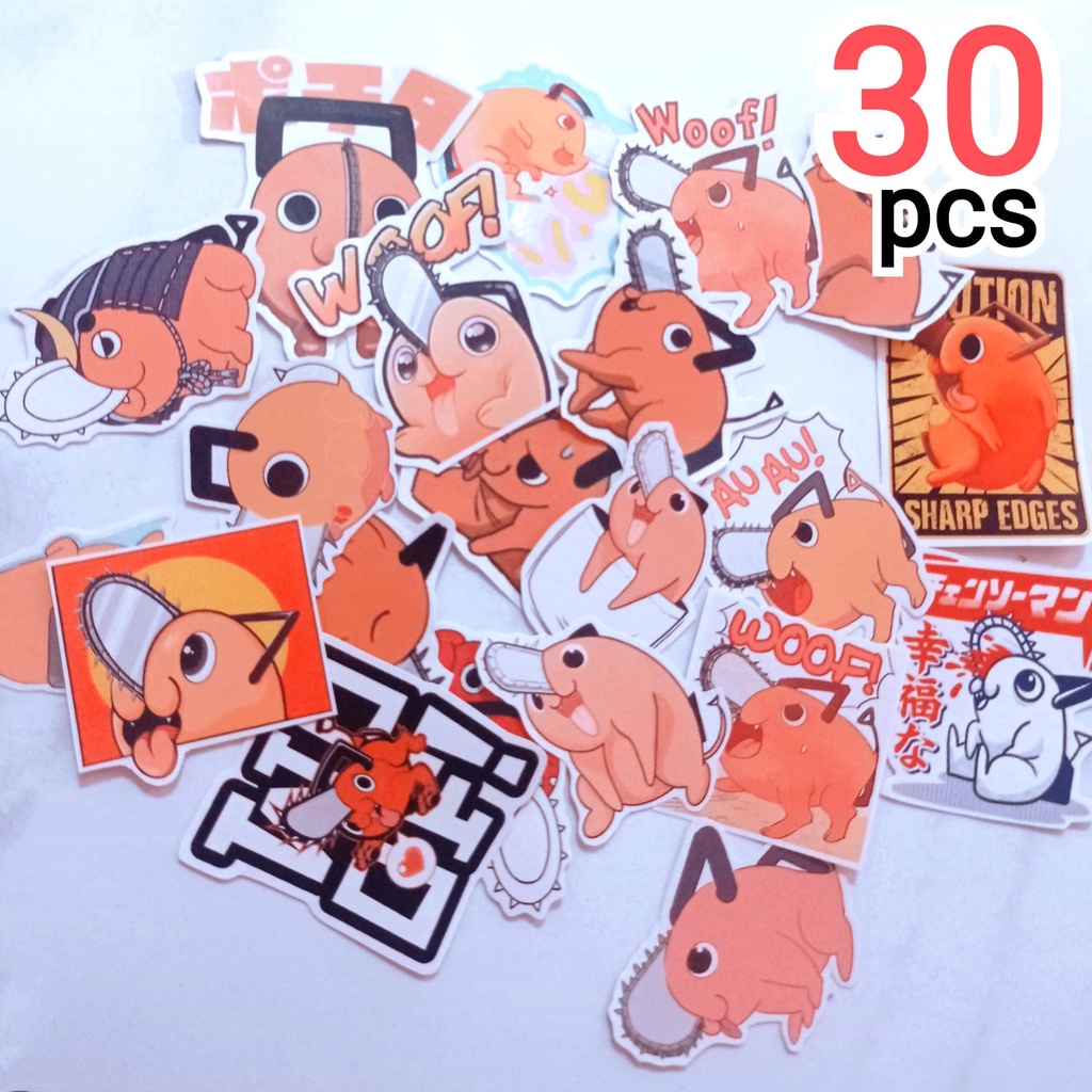 Jual Sticker Pochita Chainsaw Man Stiker Anime Chainsaw Man 30pc ...