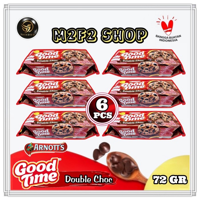 Jual Good Time Double Choco Cookies | Kukis Cokelat - 72 gr (Kemasan 6 ...