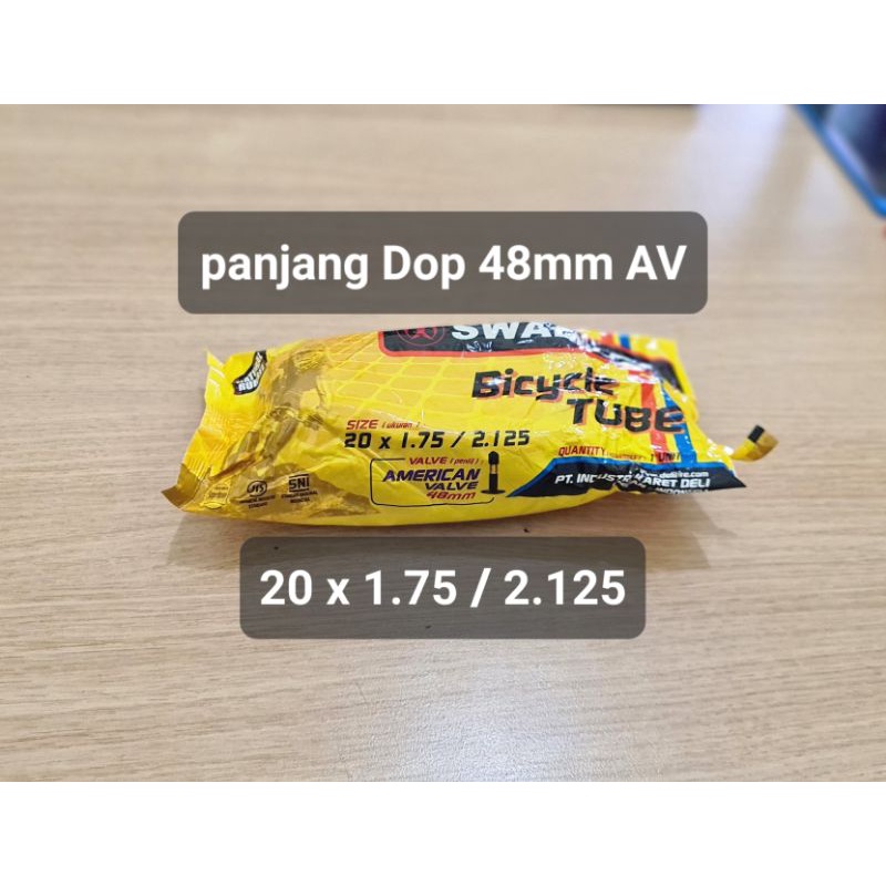Jual pentil valve panjang ban dalam sepeda merk swallow ukuran 20 x 1.75 / 2.125 dop panjang ...