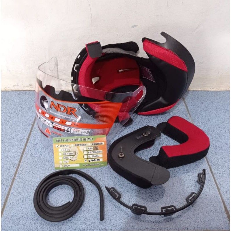 Jual busa helm kyt 2 vision kancing besi paket kaca bening bonus karet ...
