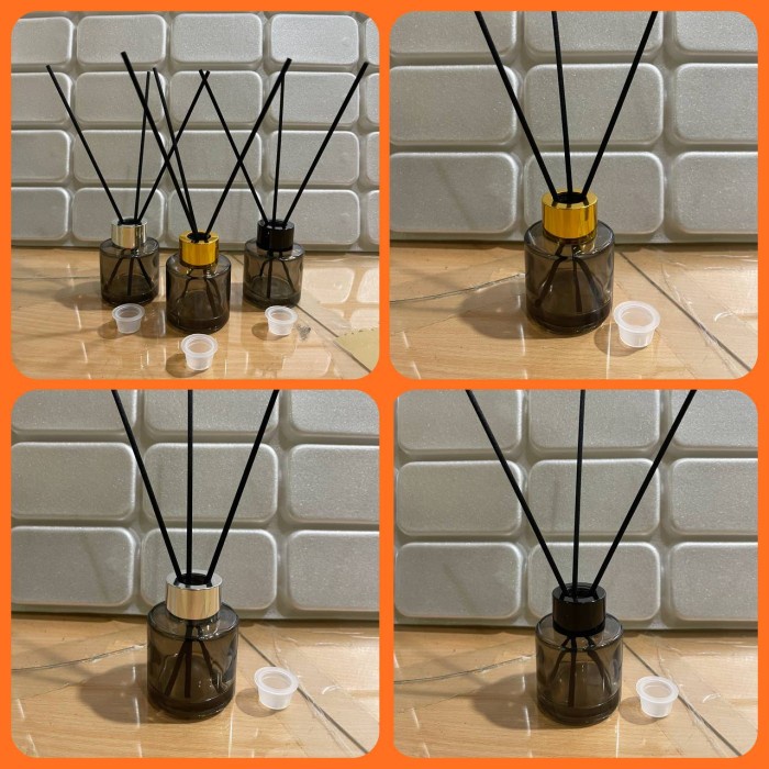 Jual Botol Reed Diffuser 50ml Kaca Tebal Hitam Vas Pot + Cap + Stopper | Shopee Indonesia
