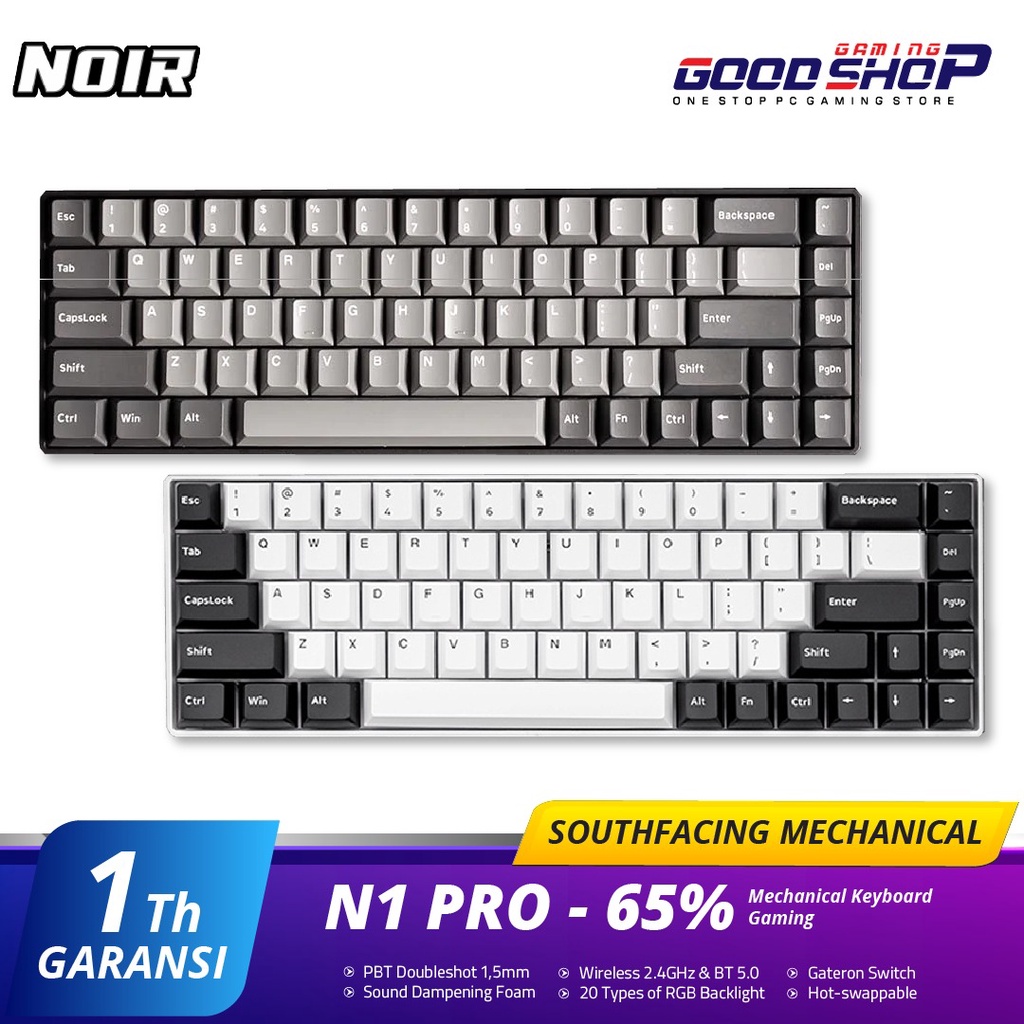Jual Noir N1 Pro - 65% Layout Southfacing Mechanical - Gaming Keyboard ...