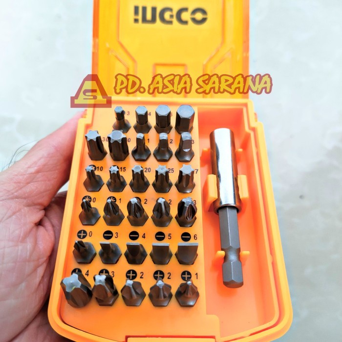 Jual Mato Screwdriver Bit 30Pcs Set Ingco Aksd08301 Mata Bor Obeng ...