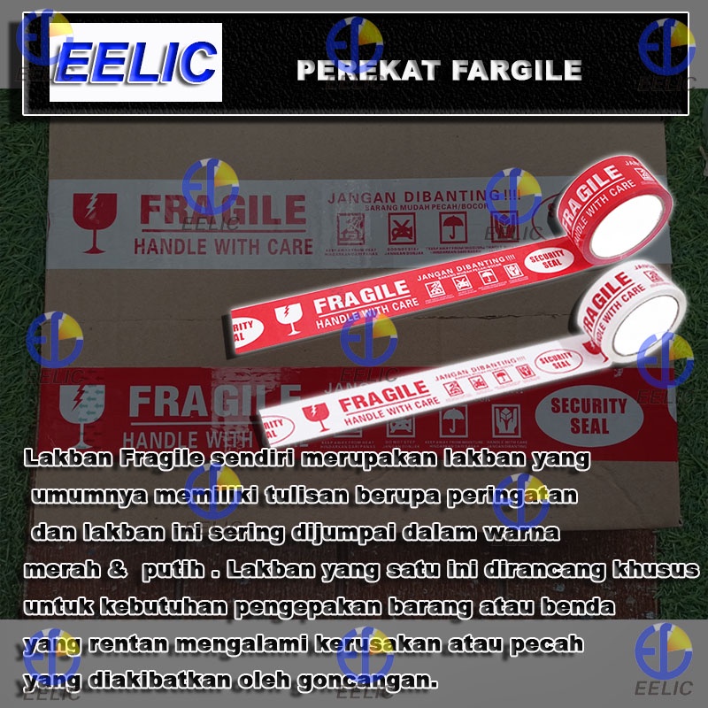 Jual EELIC LAB-F48MM isi 1 pcs Lakban Fragile Perekat Yang kuat Anti ...